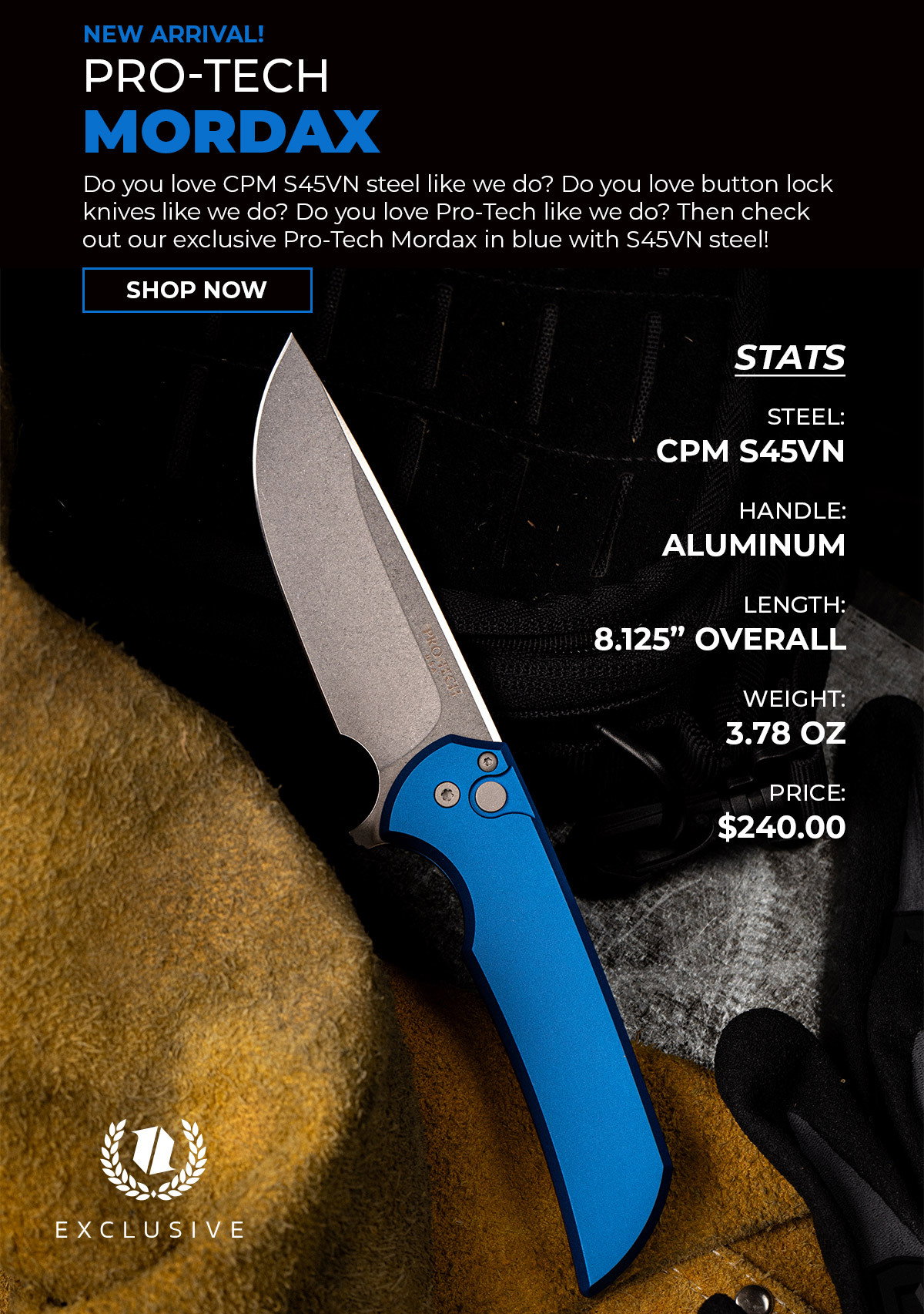Blade HQ: Pro-Tech Mordax Exclusive now available! | Milled