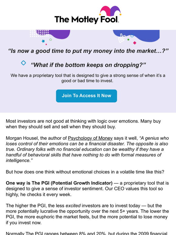 The Motley Fool: 🛠️The Revolutionary Tool That Signals Good Times to ...