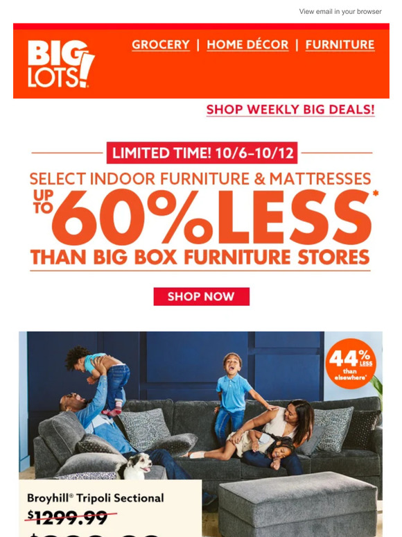 Big Lots: Spend up to 60% LESS than elsewhere on must-have furniture ...
