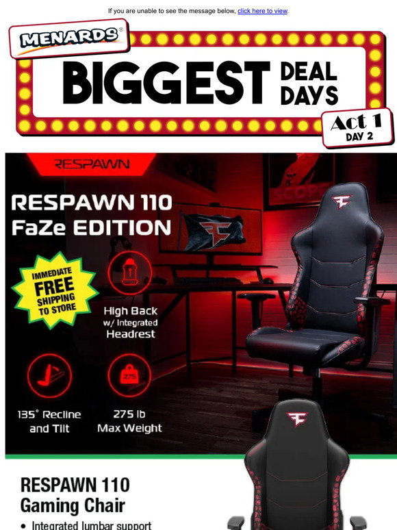 Menards: RESPAWN Gaming Chair UNDER $40! | Milled