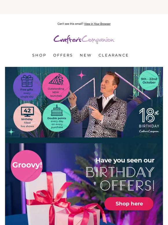 Crafter's Companion: Groovy Birthday offers galore! Check them out! 🎂 ...