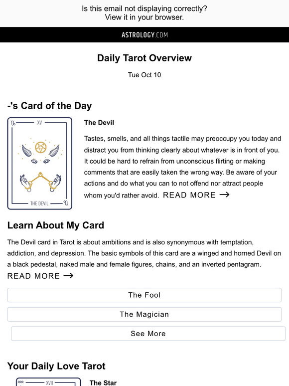 Astrology: Your Daily Tarot - Tue Oct 10 | Milled