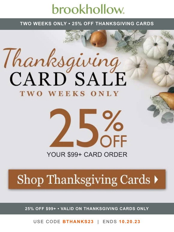 Brookhollow Cards: Limited-Time Offer: Save 25% on Thanksgiving Cards ...