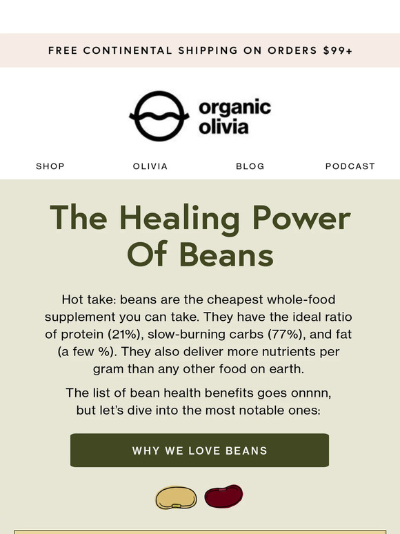 Organic Olivia: Pass the beans, please | Milled