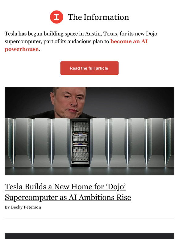 The Information: Exclusive: Tesla Builds a New Home for ‘Dojo ...