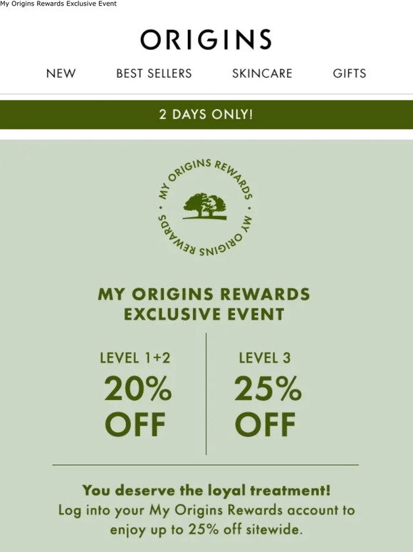 Origins: 🚨 The My Origins Rewards Exclusive Event Is Here | Milled