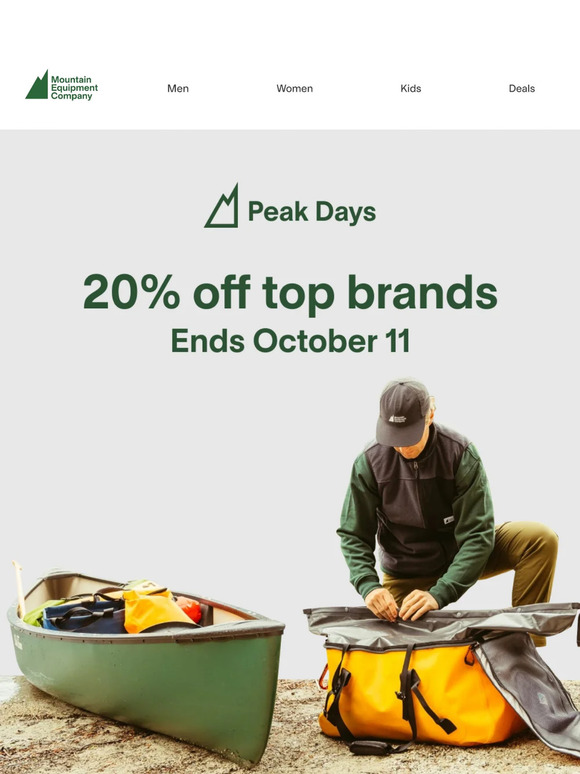 Mountain Equipment Company: 2 days only: Peak Days | Milled