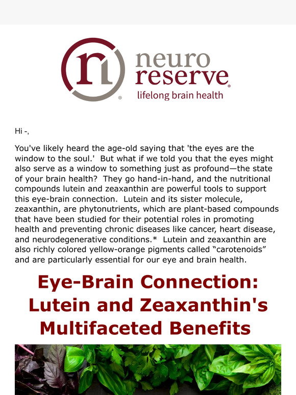 NeuroReserve: Eye-Brain Connection: Lutein and Zeaxanthin's ...