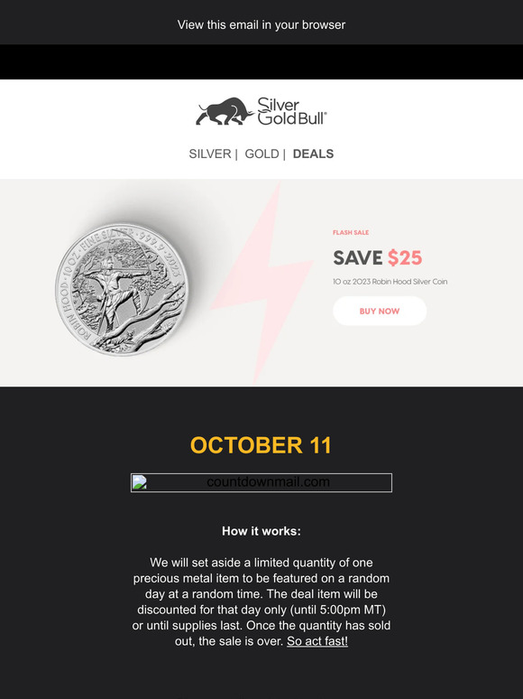 Silver Gold Bull: ⚡Flash Sale: 10 oz 2023 Robin Hood Silver Coin | The ...