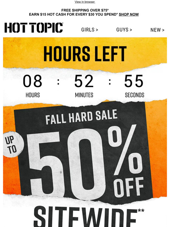 Hot Topic: HOURS LEFT! ⏱️ Don't miss up to 50% OFF sitewide | Milled