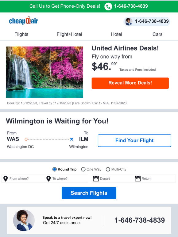 CheapOair: United Airlines Deals! Fly from $46.99 | Milled