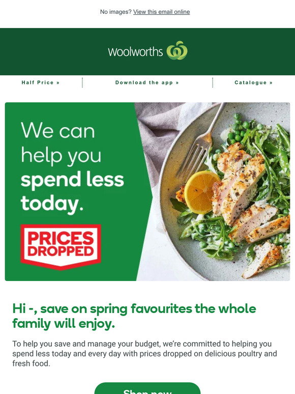 Woolworths: —, spend less with Prices Dropped 🍗 | Milled