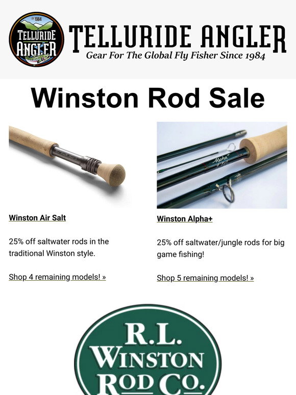 Telluride Outside: Winston Air Salt and Alpha+ rods on sale! | Milled
