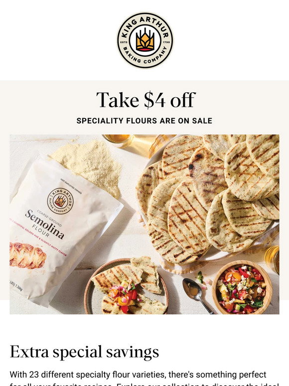 King Arthur Baking Company: $4 off Specialty Flours Starts NOW! | Milled