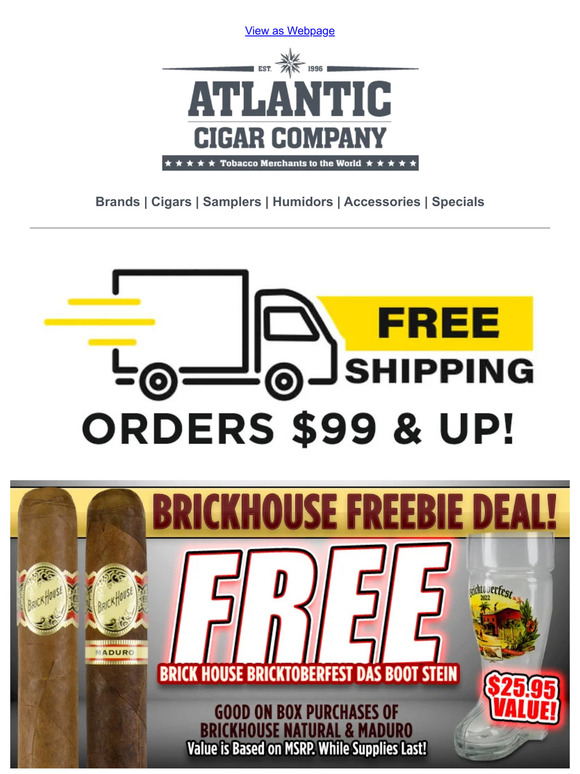 Atlantic Cigar Co.: Brick House FREEBIE Deal! Extra 10% Off - All ...