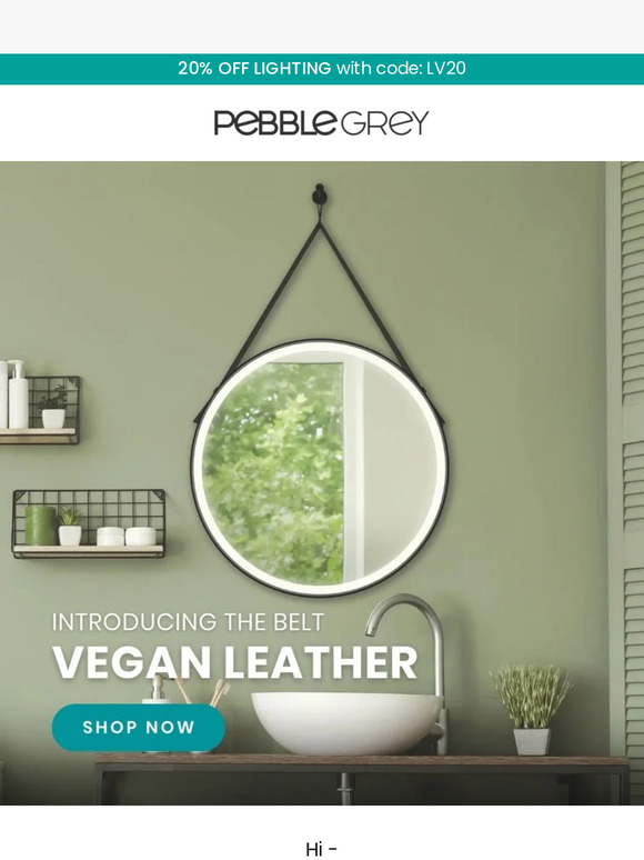 Pebble Grey: Introducing the Vegan-Leather Belt Mirror 😍 | Milled