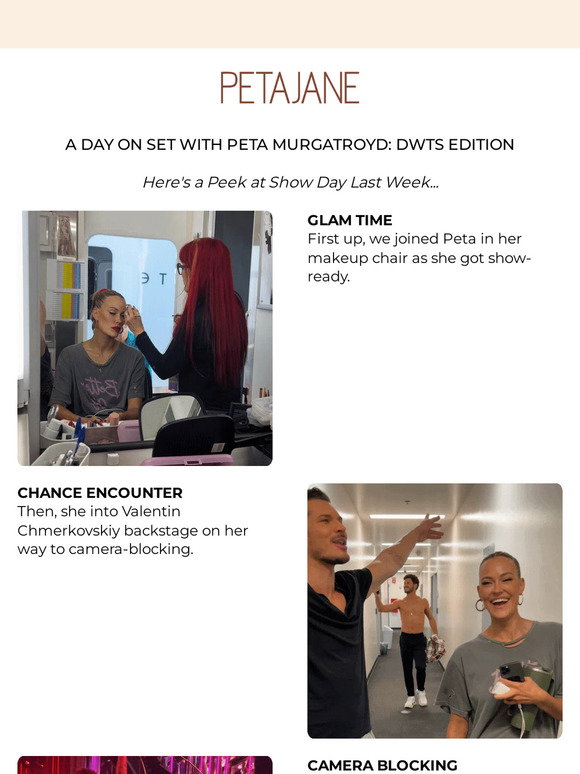 Peta Jane Beauty: Exclusive: A Day on DWTS Set w/ Peta 🎥 | Milled