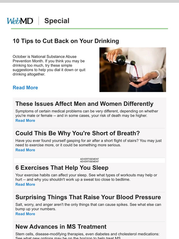 WebMD: 10 Tips to Cut Back on Your Drinking | Milled