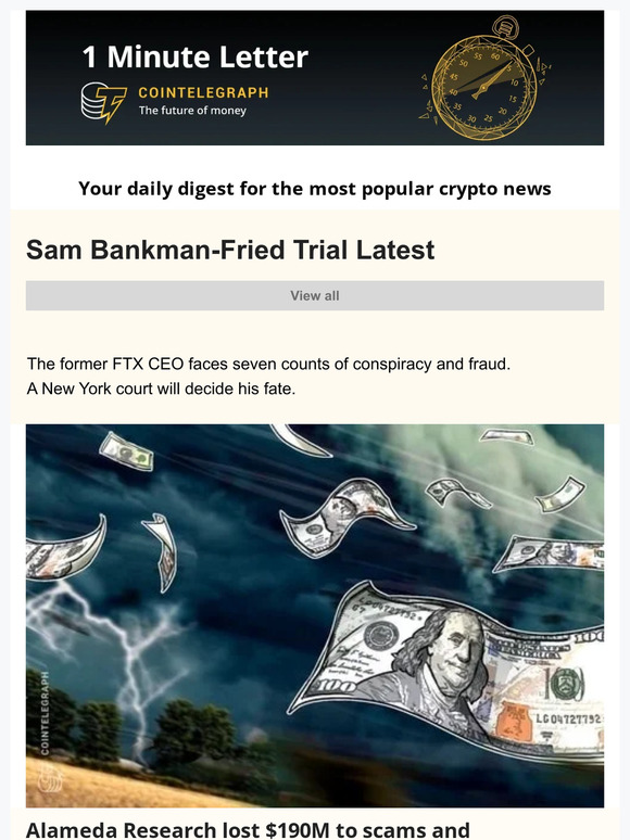 CoinTelegraph: Sam Bankman-Fried’s trial, Bitcoin updates, and other ...