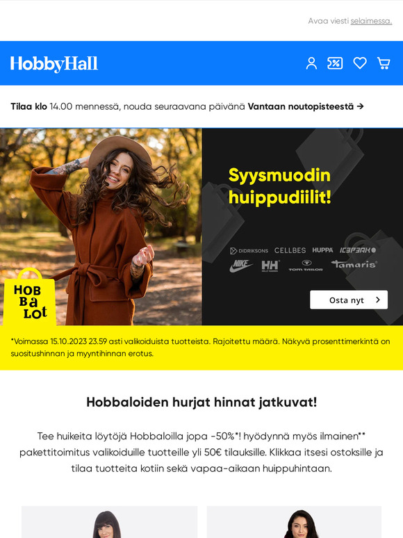 Hobby Hall: Hobbalot jopa -50%* 💛 | Milled