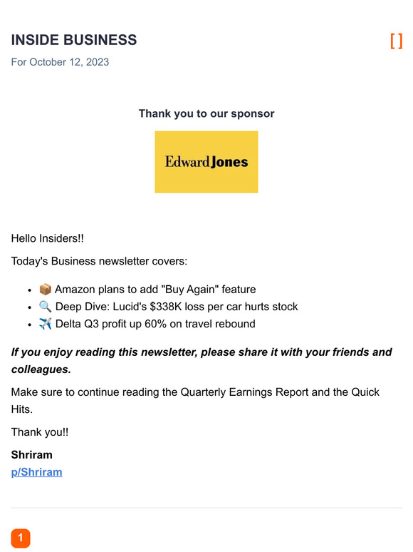 Inside: Amazon plans to add ‘Buy Again’ feature / Deep Dive: Lucid's ...