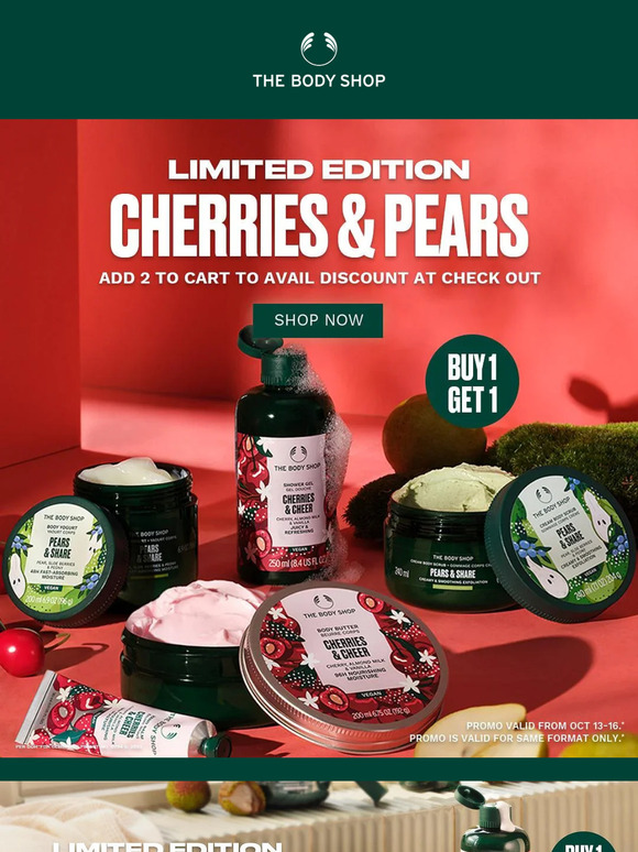 The Body Shop: Spread the LOVE early! 💚 BUY ONE, GET ONE on our LIMITED ...