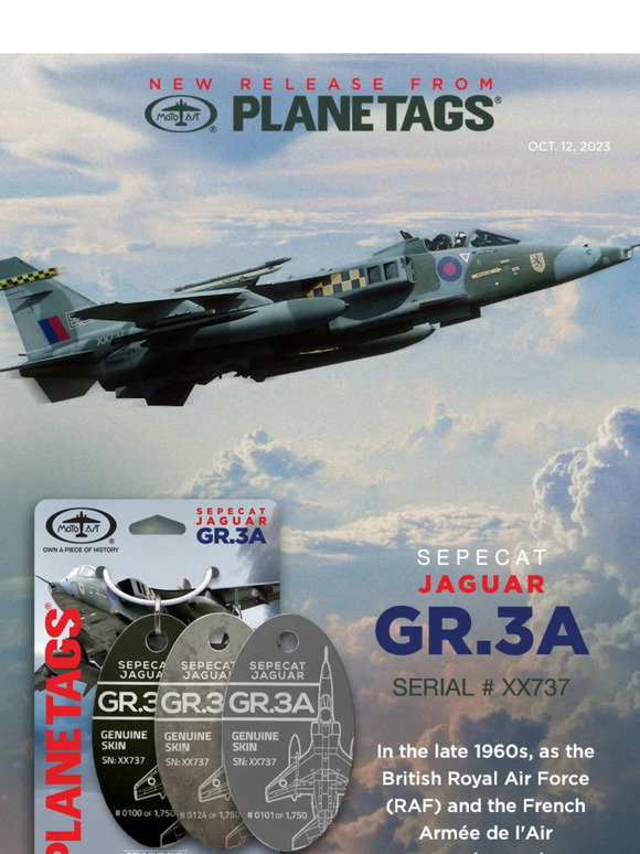 Plane Tags: The SEPECAT Jaguar PlaneTag is Live | Milled