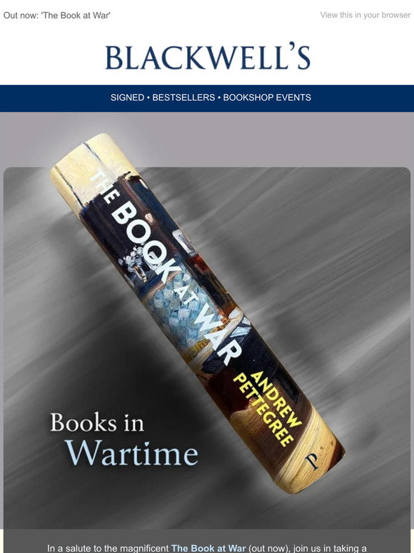 Blackwell's: Books as comfort, books as weapons... | Milled