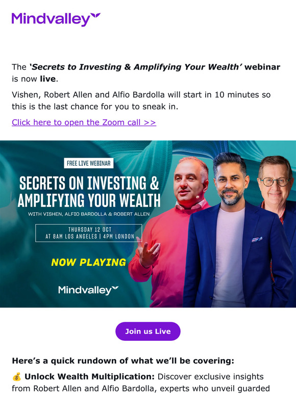 Mindvalley: 🎥 The ‘Secrets to Investing & Amplifying Your Wealth ...