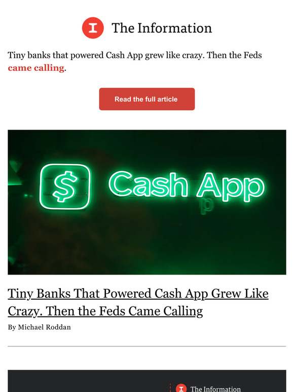 The Information: Exclusive: Tiny Banks That Powered Block’s Cash App ...