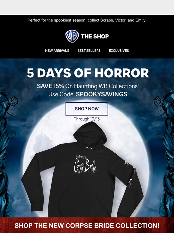 WB Shop: Shop NEW Corpse Bride Collection - 5 Days of Horror is Almost ...