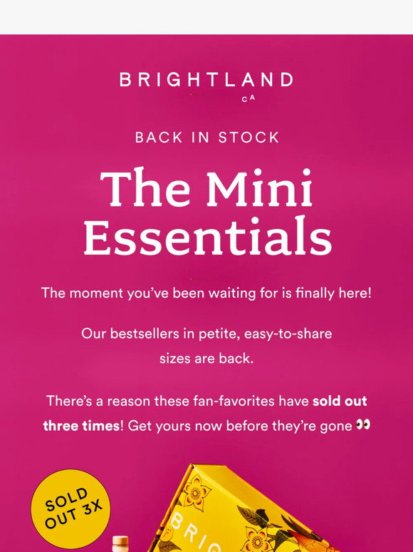 Brightland: Mini Essentials Are Back | Milled