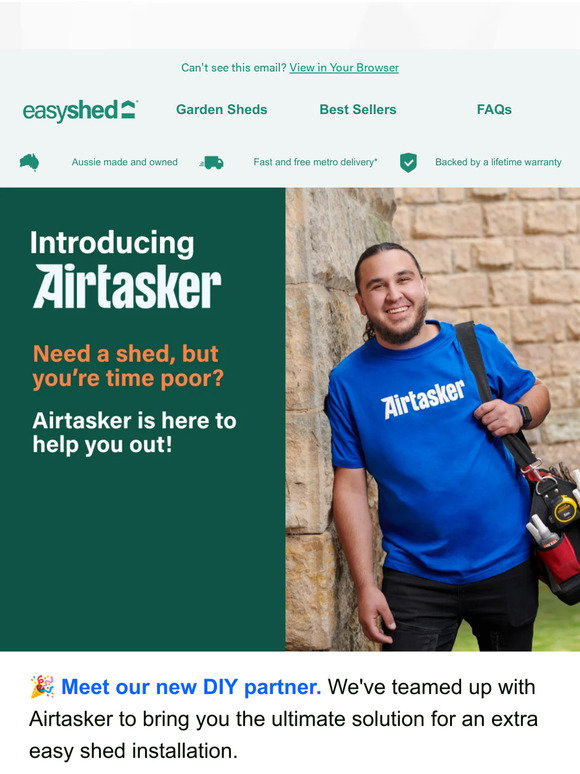 Easy Shed: Introducing Easyshed x Airtasker | Milled