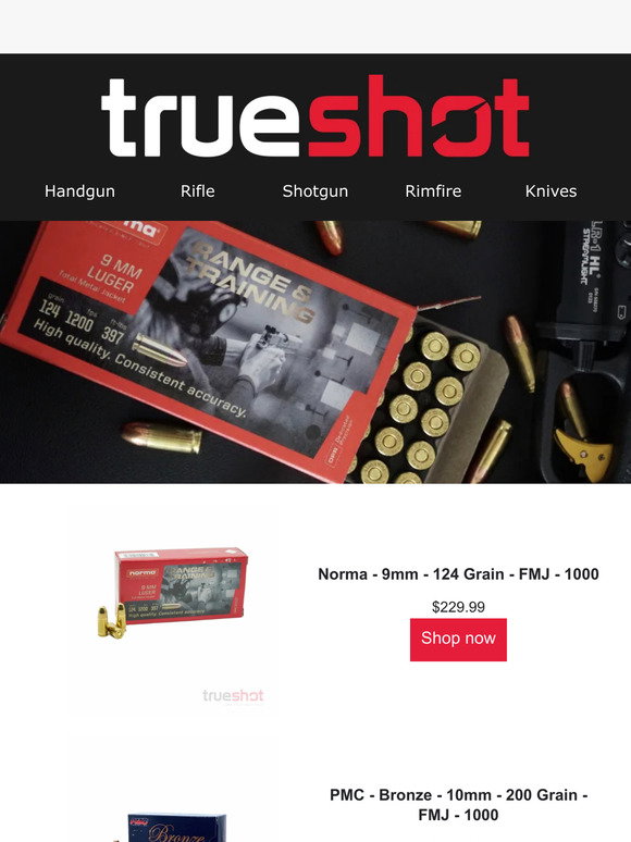 True Shot Gun Club: Elevate Your Shooting with Norma 9mm 124 Grain FMJ ...