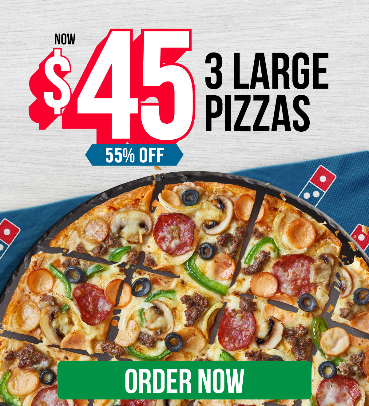 Domino's Pizza: When Life Gives You Pizzas, Get 3 Large ones for $45 ...