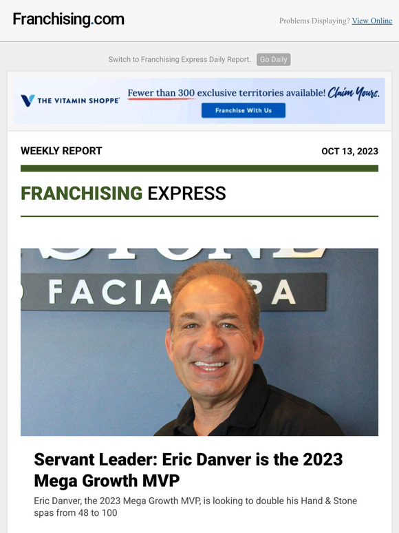 Franchising: Servant Leader: Eric Danver is the 2023 Mega Growth MVP ...