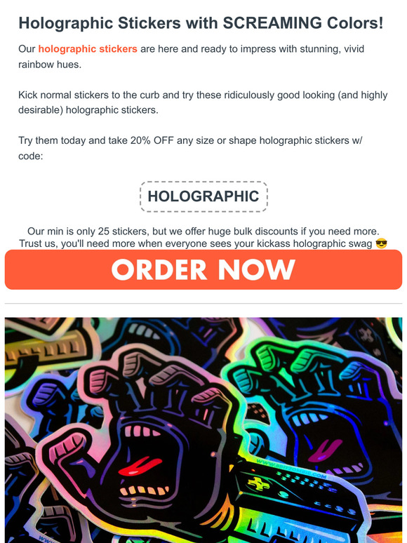 StandOut Stickers: Check out this SCREAMING holographic sticker | Milled
