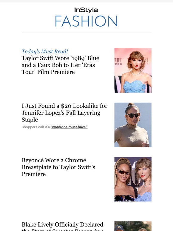 InStyle Box: Taylor Swift wore '1989' blue to her 'Eras Tour' film ...