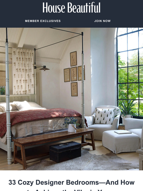 House Beautiful: Ultra-Cozy Designer Bedroom Ideas 💌 | Milled