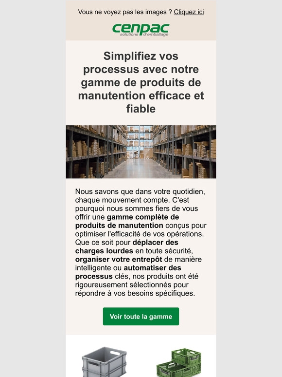 Cenpac: Équipez-vous pour une manutention efficace. | Milled
