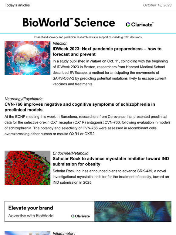 BioWorld: IDWeek 2023: Next pandemic preparedness – how to forecast and ...
