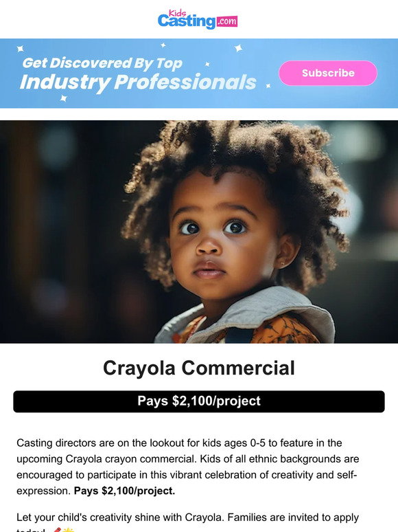 KidsCasting: 🖍️ Be the Colorful Star: Crayola Casting Call for Kids ...