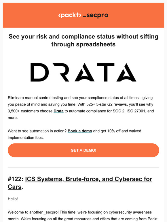 Packt: ICS Systems, Brute-force, and Cybersec for Cars. | Milled