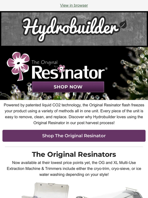Hydrobuilder: Flash Freeze for Quality: The Original Resinator ️ | Milled