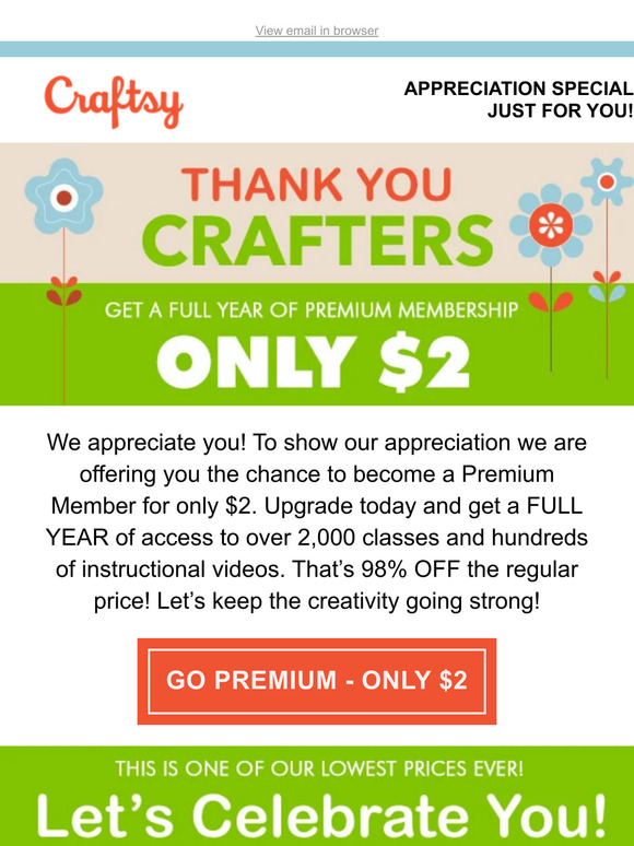 Craftsy: 🙏 Thank you for being part of Craftsy! | Milled