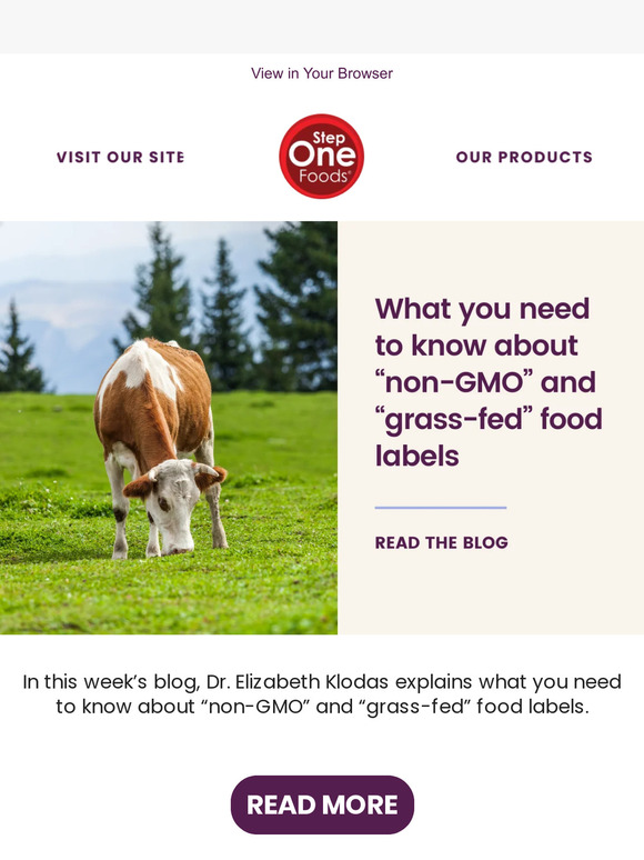 Step One Foods: What you need to know about “non-GMO” and “grass-fed ...