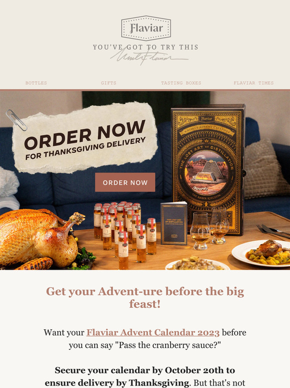 Flaviar: 💨 Get your Advent calendar by Thanksgiving! | Milled