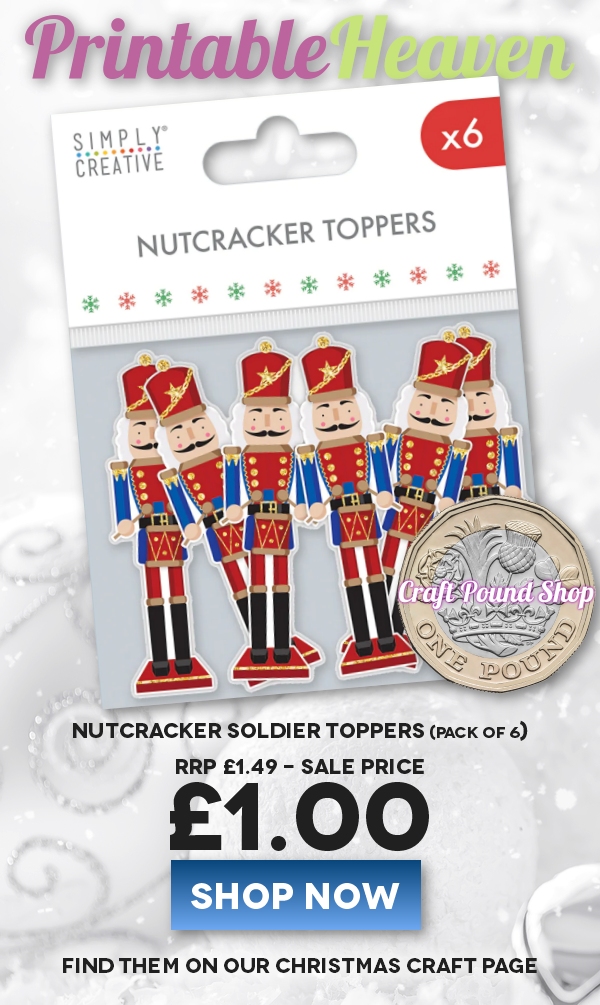 Printable Heaven: Nutcracker soldier toppers | £1.00 | Pack of 6 | Milled