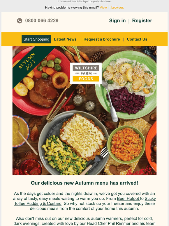 Wiltshire Farm Foods: Our brand-new Autumn menu is here... | Milled