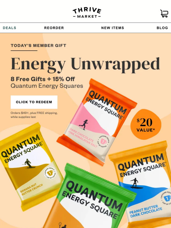 Thrive Market: 8 FREE gifts ($20 value) for jitter-free energy 🔋 | Milled